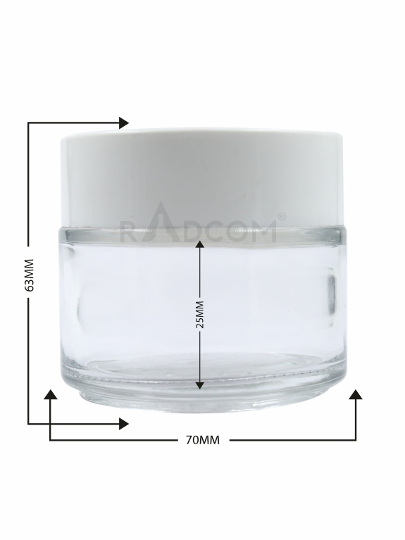 100GM Clear Glass Jar with White Plastic Cap & Inner Lid – Ideal for ...