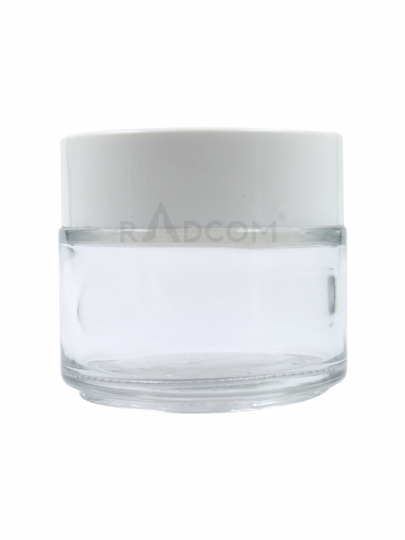 100GM Clear Glass Jar with White Plastic Cap & Inner Lid – Ideal for ...