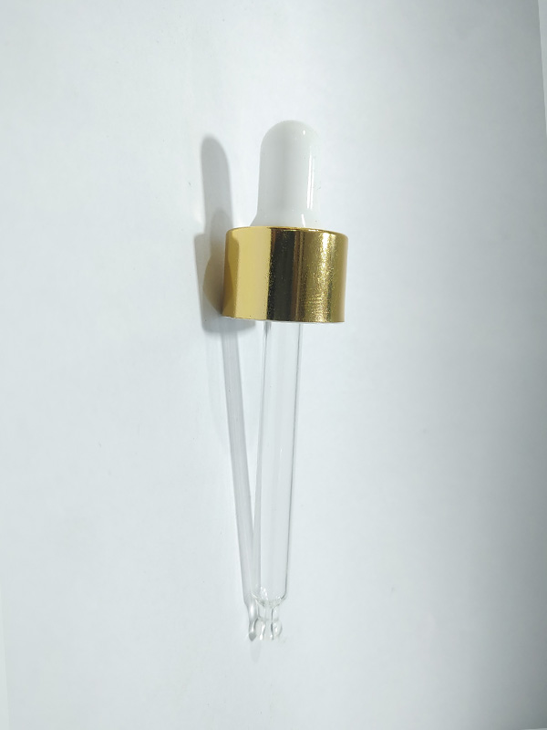 18-410 Golden Aluminum Collar Dropper set with White Teat and Glass ...