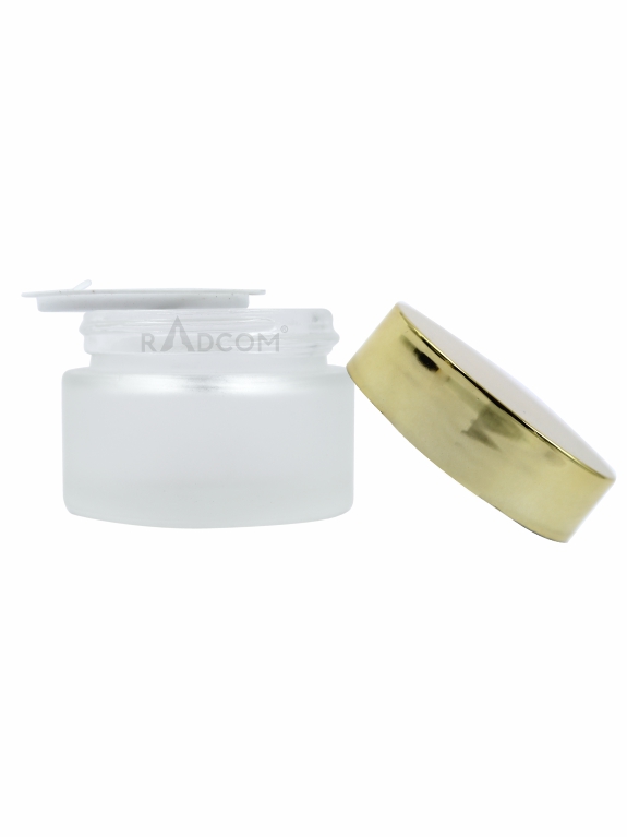 50GM Frosted Glass Jar with Gold Cap & Inner Lid | Luxury Skincare ...