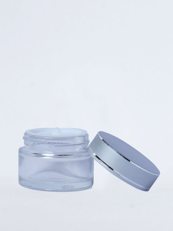 Matt Silver Aluminum Caps with WAD and Lid for 30 Gm Glass Jars