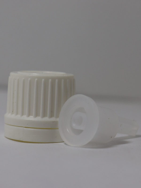 White Tamper-Evident Euro Dropper Cap Type 1