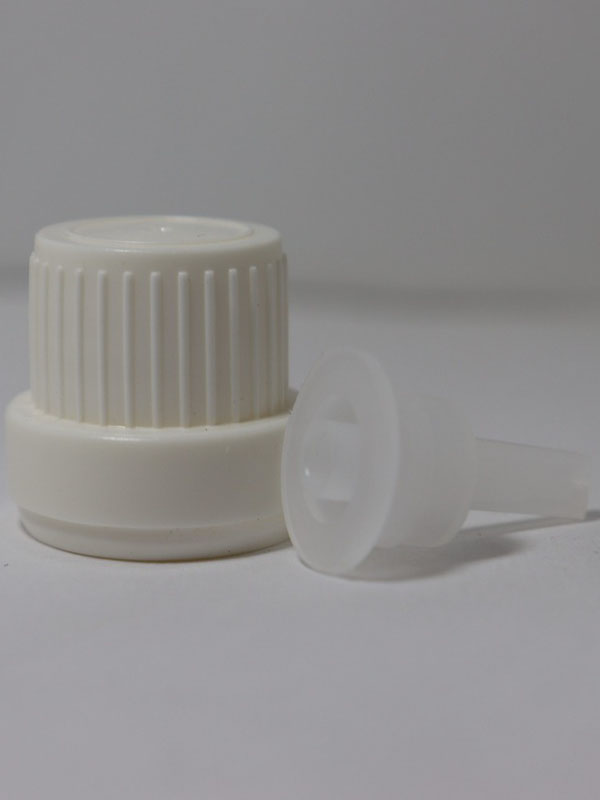 White Tamper-Evident Euro Dropper Cap Type 2